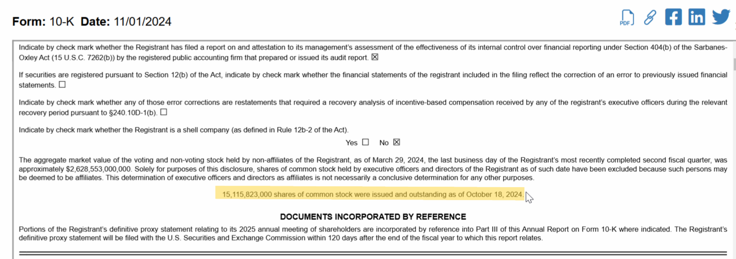 How to Find the Outstanding Shares in an SEC Filing