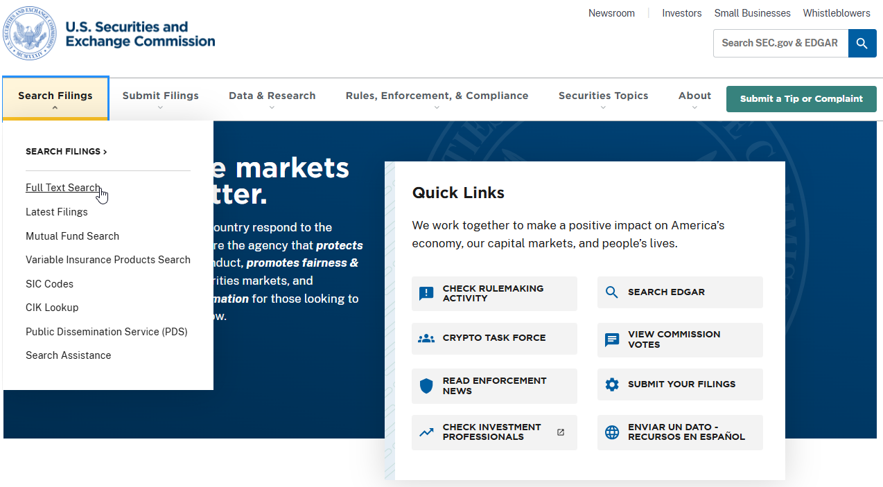 How to Search for a Specific 10-K Filing?